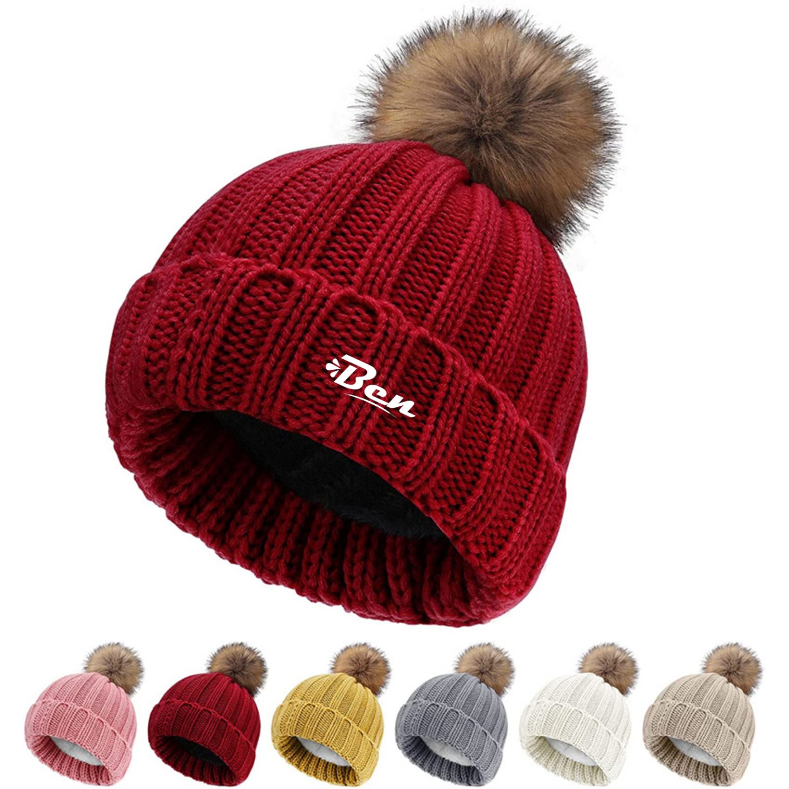 Custom Thick Knitted Multiple Color Blend Beanie Winter Hat - Promo ...