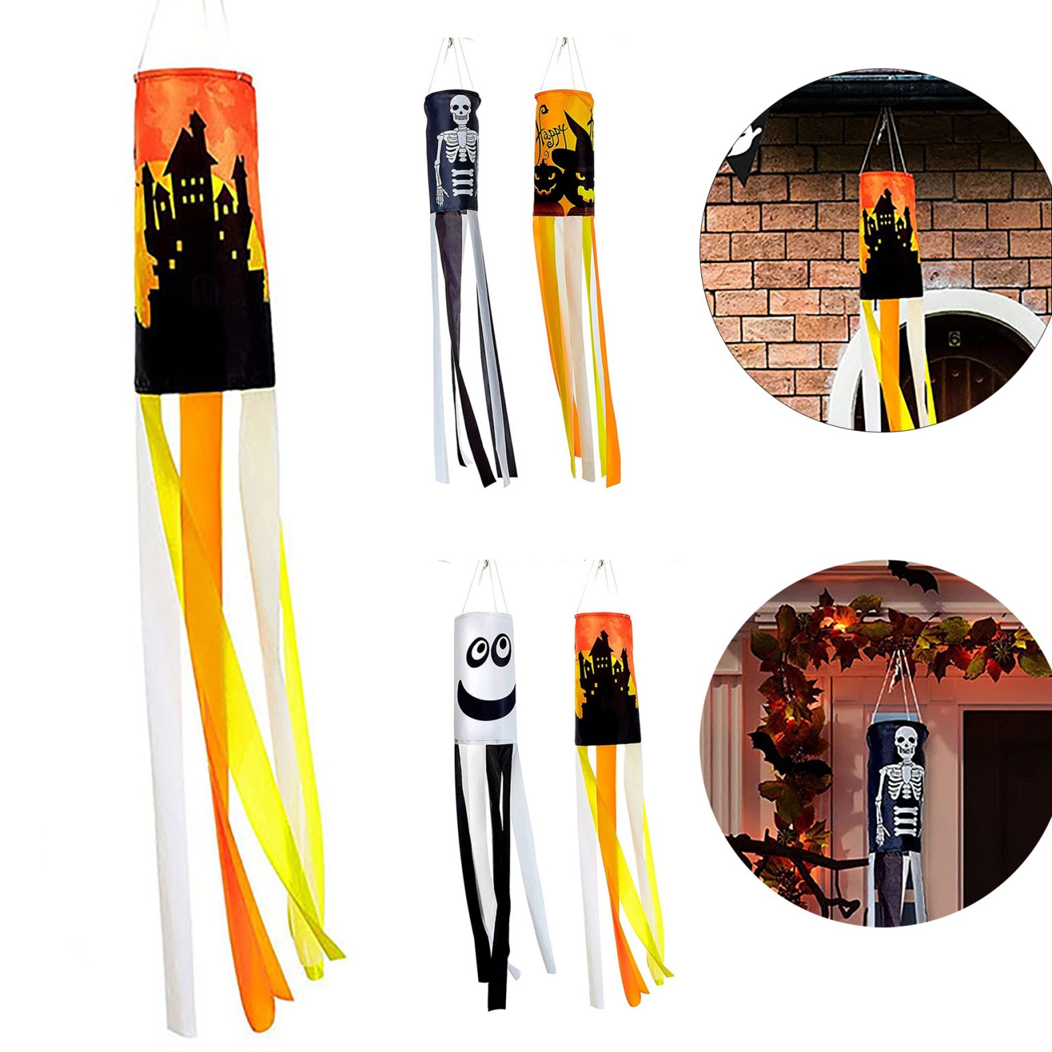 40 Inch Halloween Pumpkin Ghost Windsock Flag Decoration - Promo Items ...
