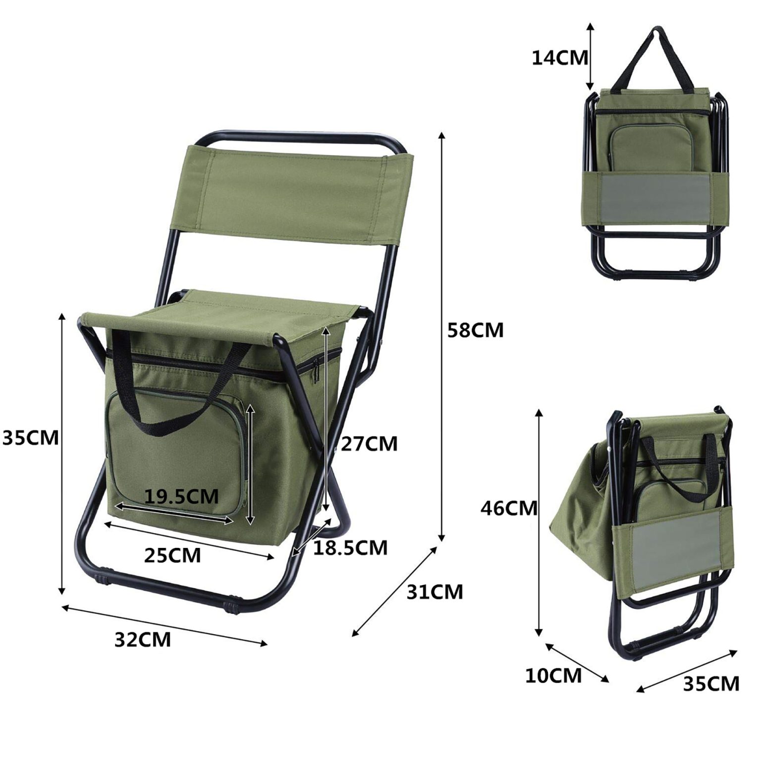Chair Collapsible Steel Frame High Back Folding Camp Use - Promo Items ...
