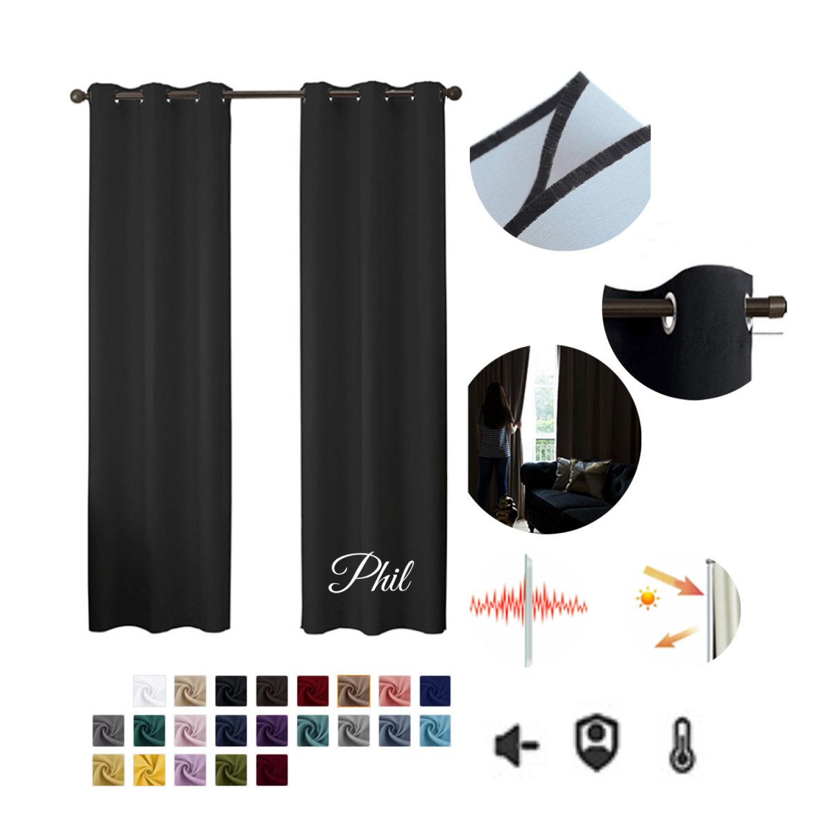 Blackout Curtain Set - Promo Items, giveaways with iPromotionPro