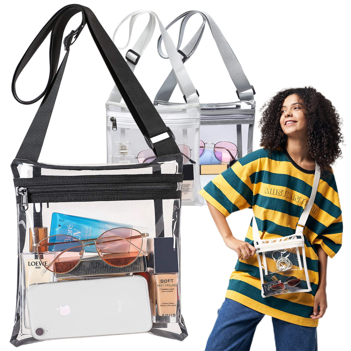 PVC Stadium Approved Clear Concert Purse Crossbody bags - Promo Items ...