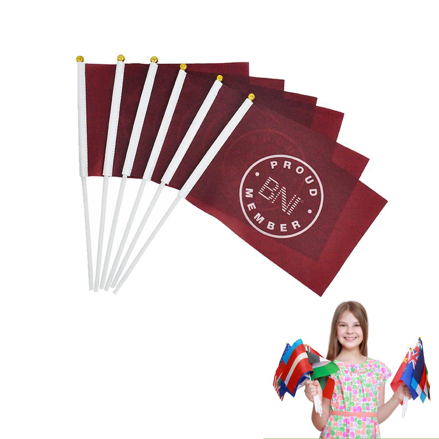8" x 5" Hand Held Flag - Promo Items, giveaways with iPromotionPro