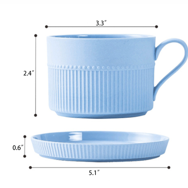 11oz Ear Handle Ceramic Coffee Mug w/ Saucer - Promo Items, giveaways ...